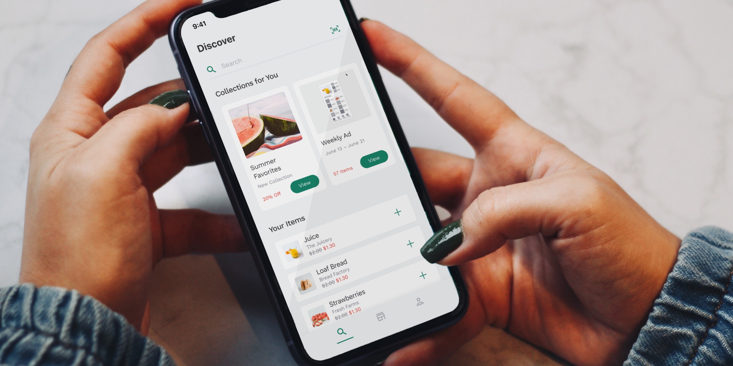 Free Grocery App UI Kit: Weekly Ads, Lists, Locator, and Recipes